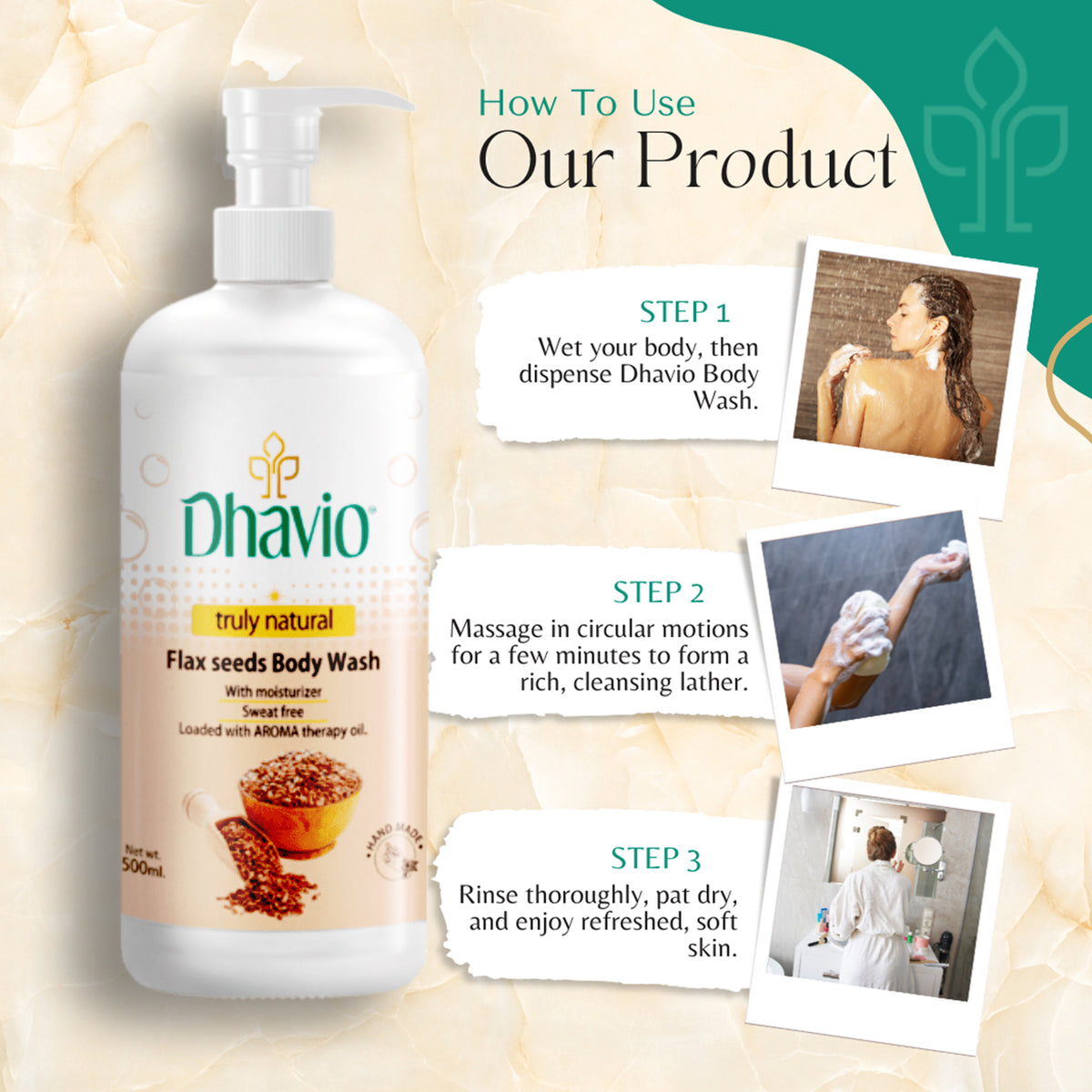Flax Seeds Body Wash (500 ml) – DHAVIO